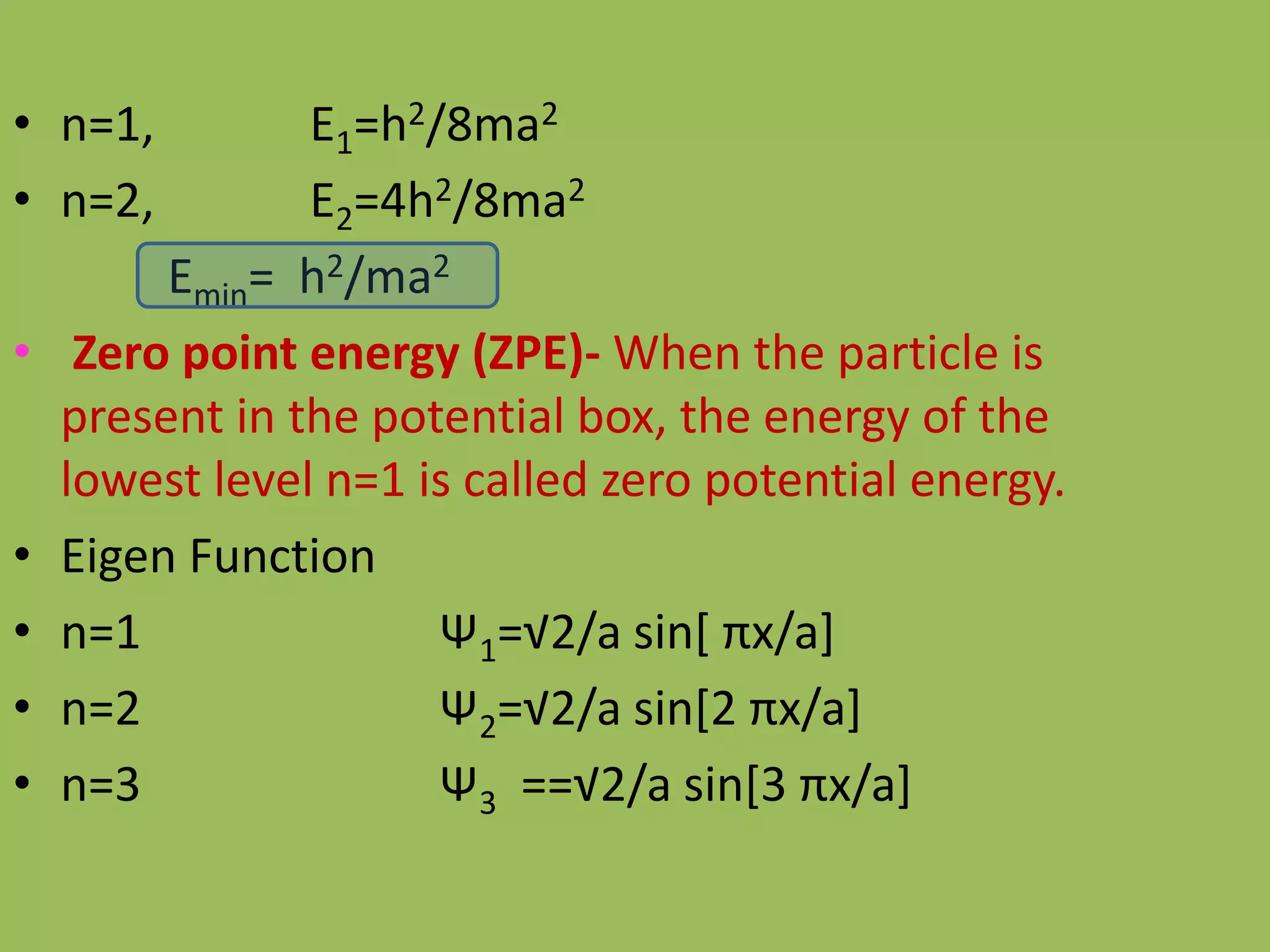 Particle in a box- Application of Schrodinger wave equation | PPTX