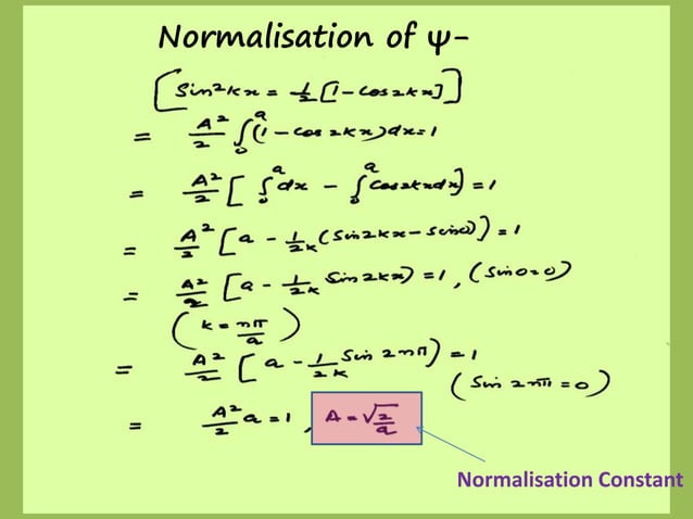 Particle in a box- Application of Schrodinger wave equation | PPTX ...