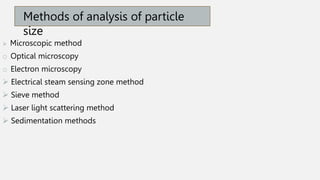 particle size analysis with various methods | PPTX
