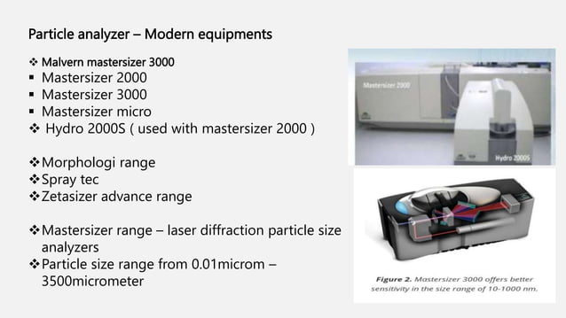 particle size analysis with various methods | PPTX | Chemistry | Science