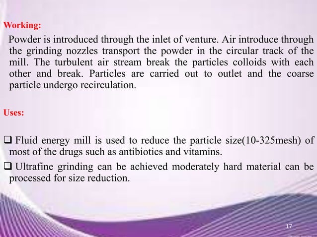 Particle Size Reduction Techniques Ppt