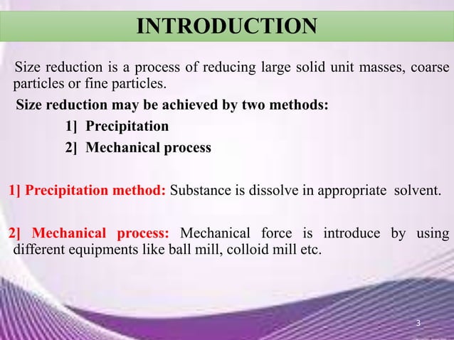 Particle Size Reduction Techniques Ppt