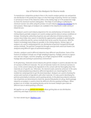 Particle size analysis | PDF | Chemistry | Science