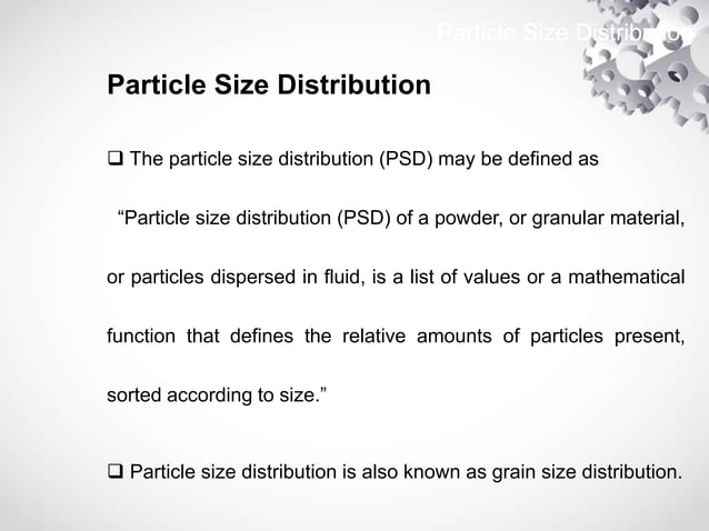 Particle size distribution | PPT