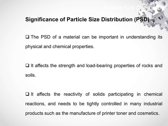 Particle size distribution | PPT