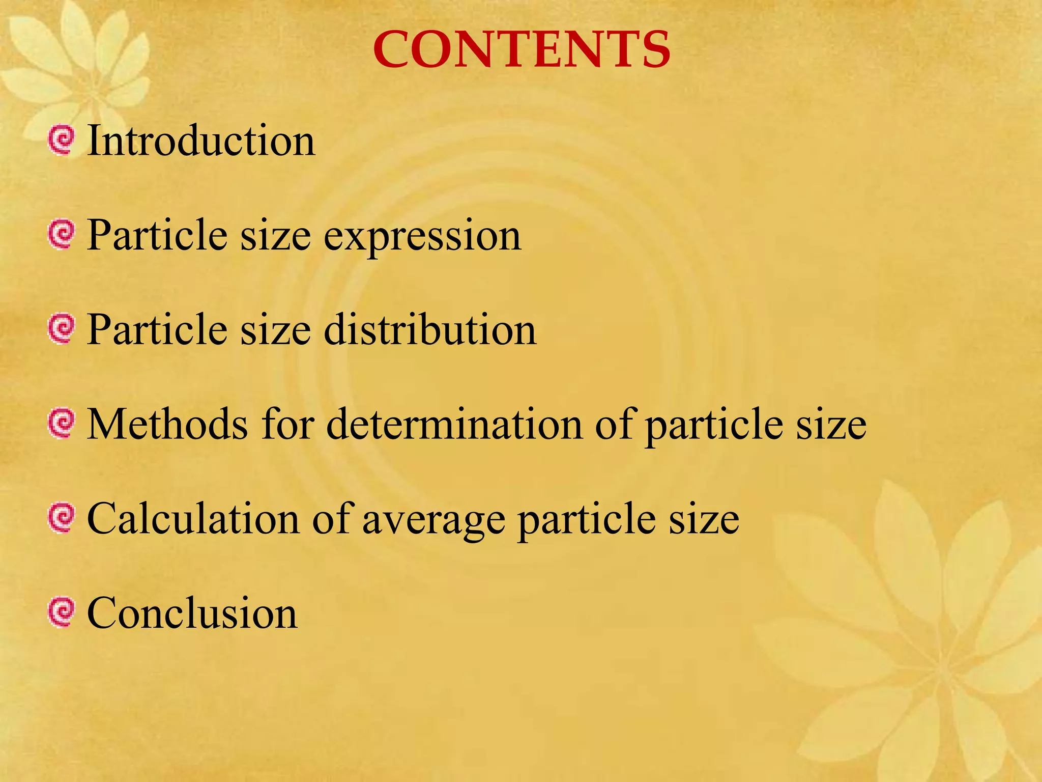Particle size distribution and its methods | PPTX