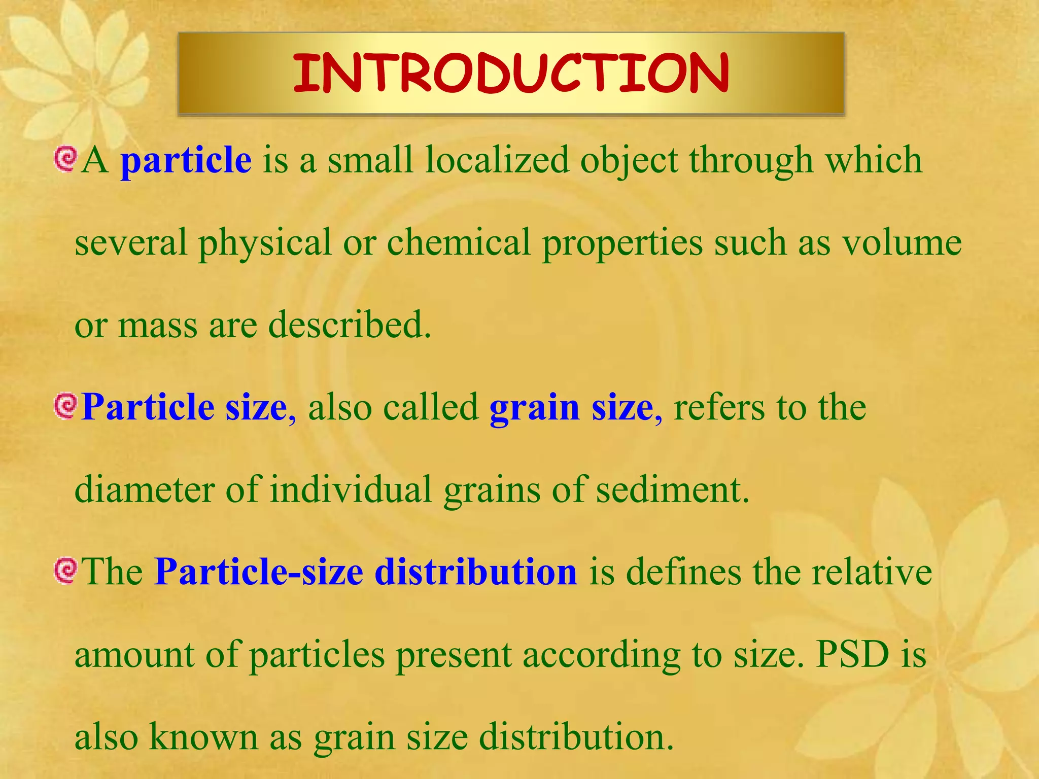 Particle size distribution and its methods | PPTX | Chemistry | Science