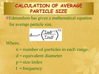 Particle size distribution and its methods | PPTX