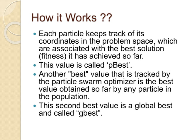 Particle swarm optimization | PPTX | Physics | Science