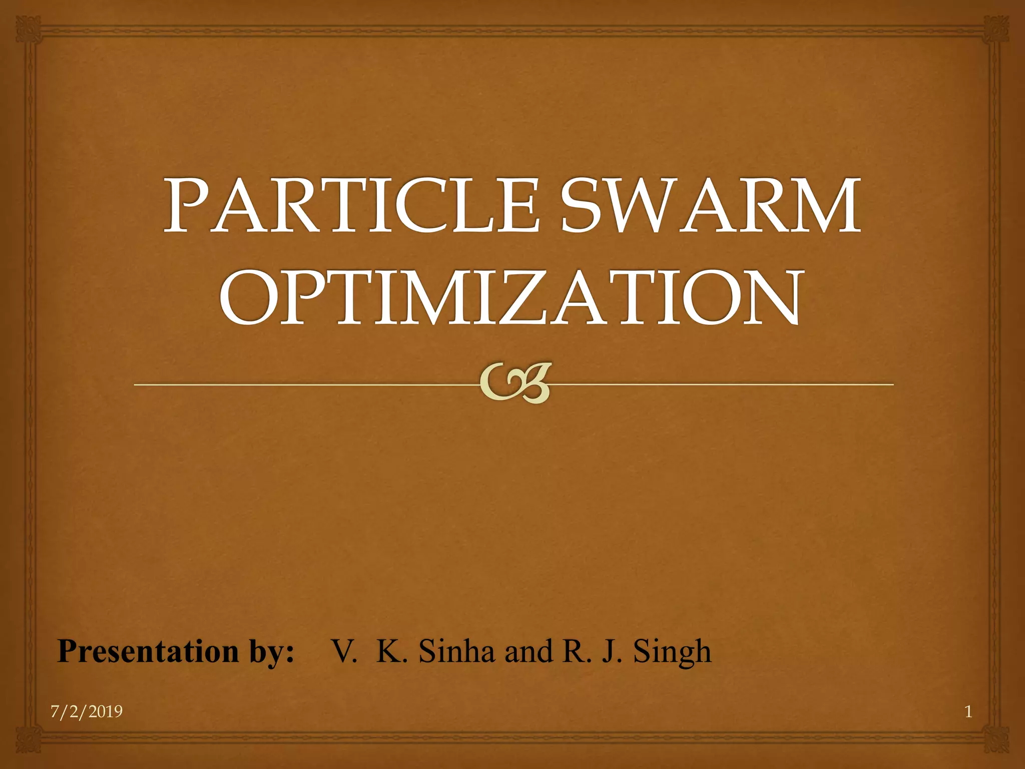 Particle Swarm Optimization | PPTX