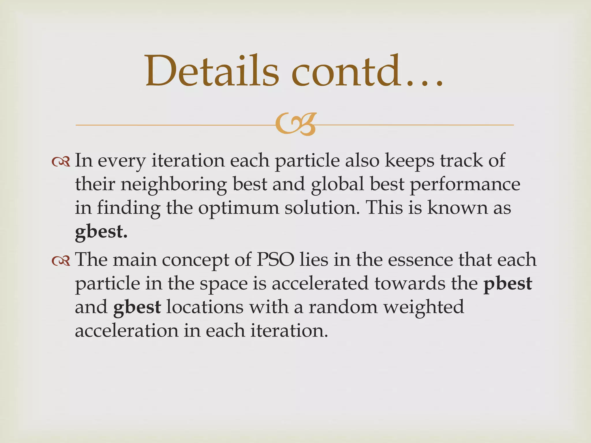 Particle Swarm Optimization by Rajorshi Mukherjee | PPTX
