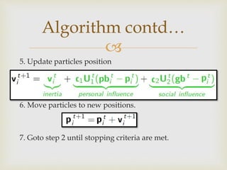 Particle Swarm Optimization by Rajorshi Mukherjee | PPTX