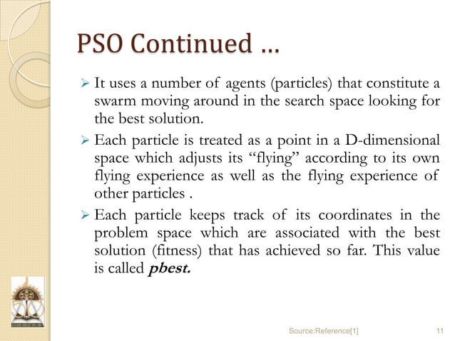 Particle Swarm Optimization and it's Applications in Electromagnetics | PPT