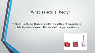 Particle Theory- Secondary- Chemistry | PPTX