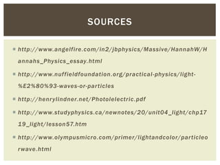 Particle theory of light | PPTX