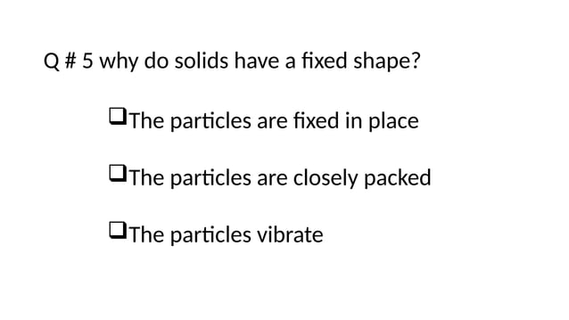 Particle Theory Quiz PPT; Chemistry; ppt | PPT