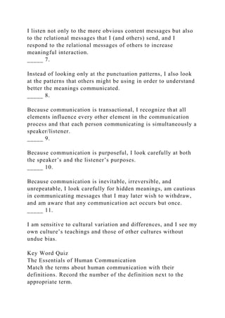 Part I Communication Competence Analysis Review the Communication.docx