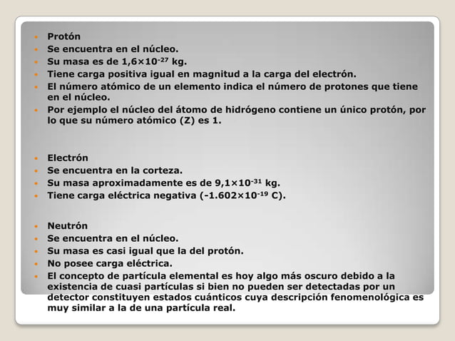 Química 1 Primer Parcial Particulas Subatómicas | PPT