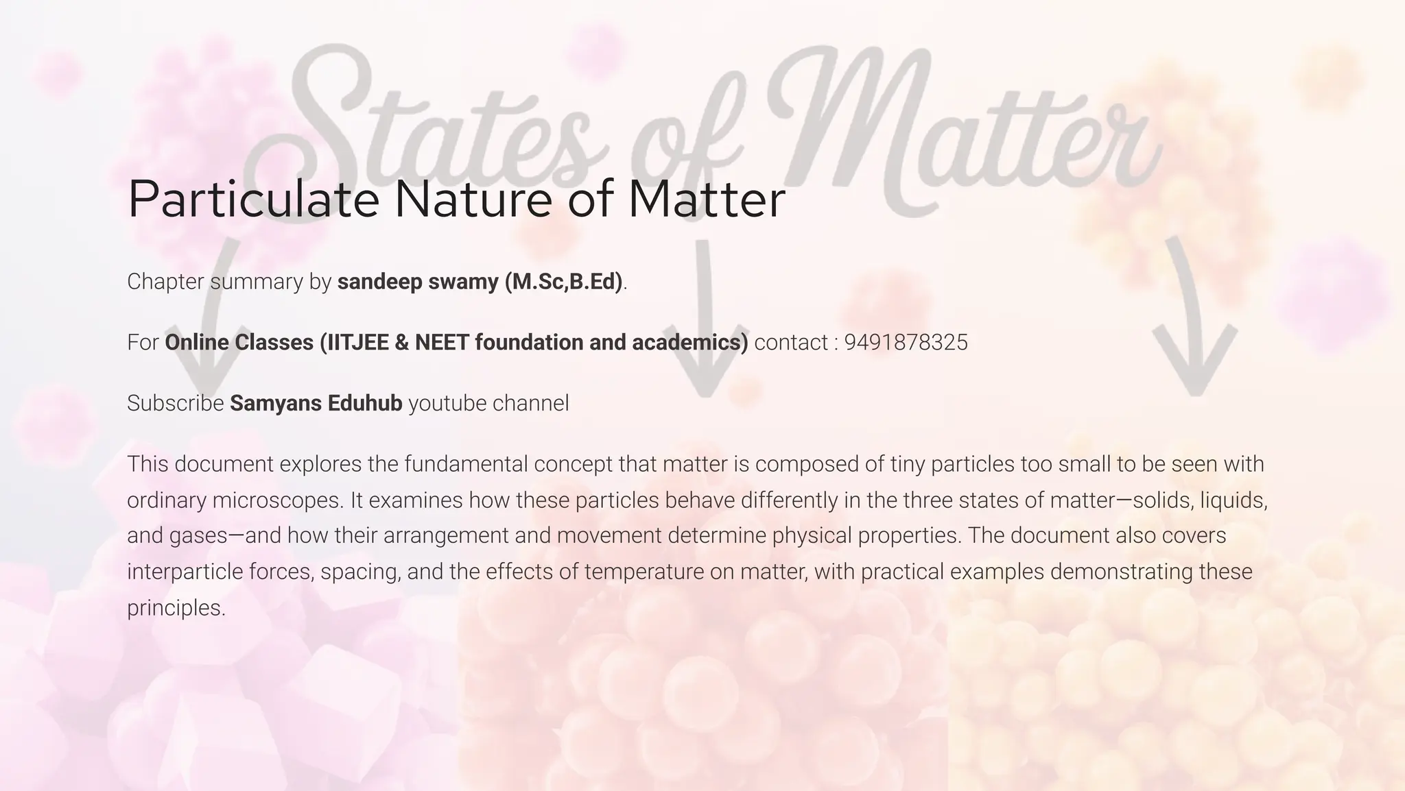 Particulate-Nature-of-Matter.pdf/8TH CLASS CURIOSITY /summary notes by ...