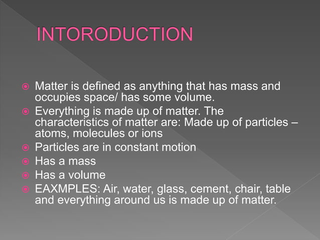 Particulate nature of matter | PPTX | Chemistry | Science