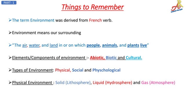 Brief Description about environemnt | PPT
