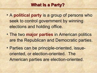 Parties and what they do | PPT