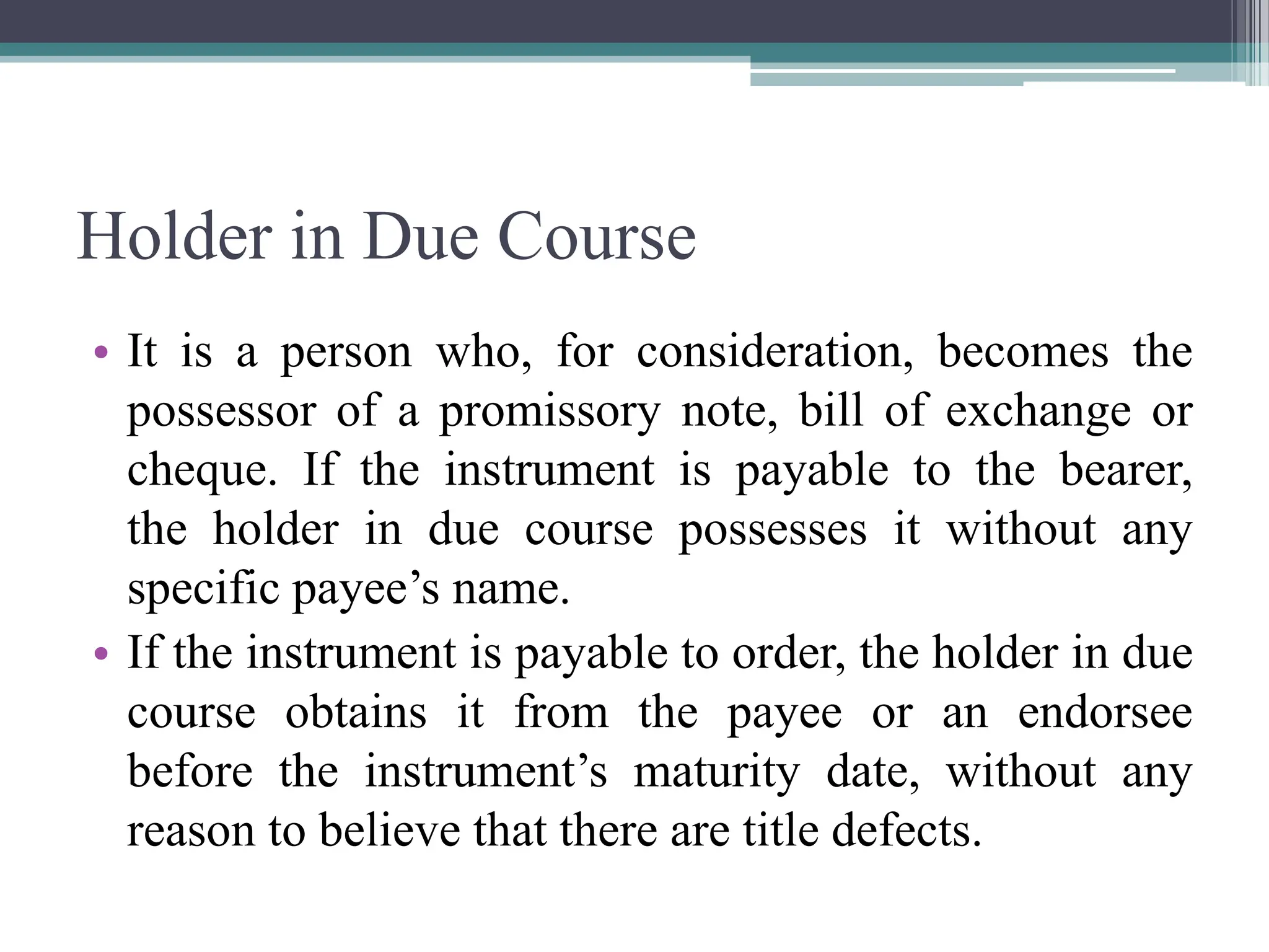 Parties to Negotiable Instruments Business Law | PPT