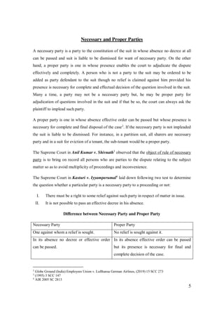 Parties to suit joinder non joinder | PDF