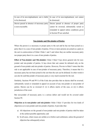 Parties to suit joinder non joinder | PDF