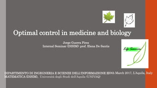 Optimal control in medicine and biology | PPTX
