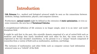 Optimal control in medicine and biology | PPTX