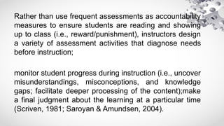 THE TYPES OF ASSESSMENT AND THEIR PURPOSES | PPT