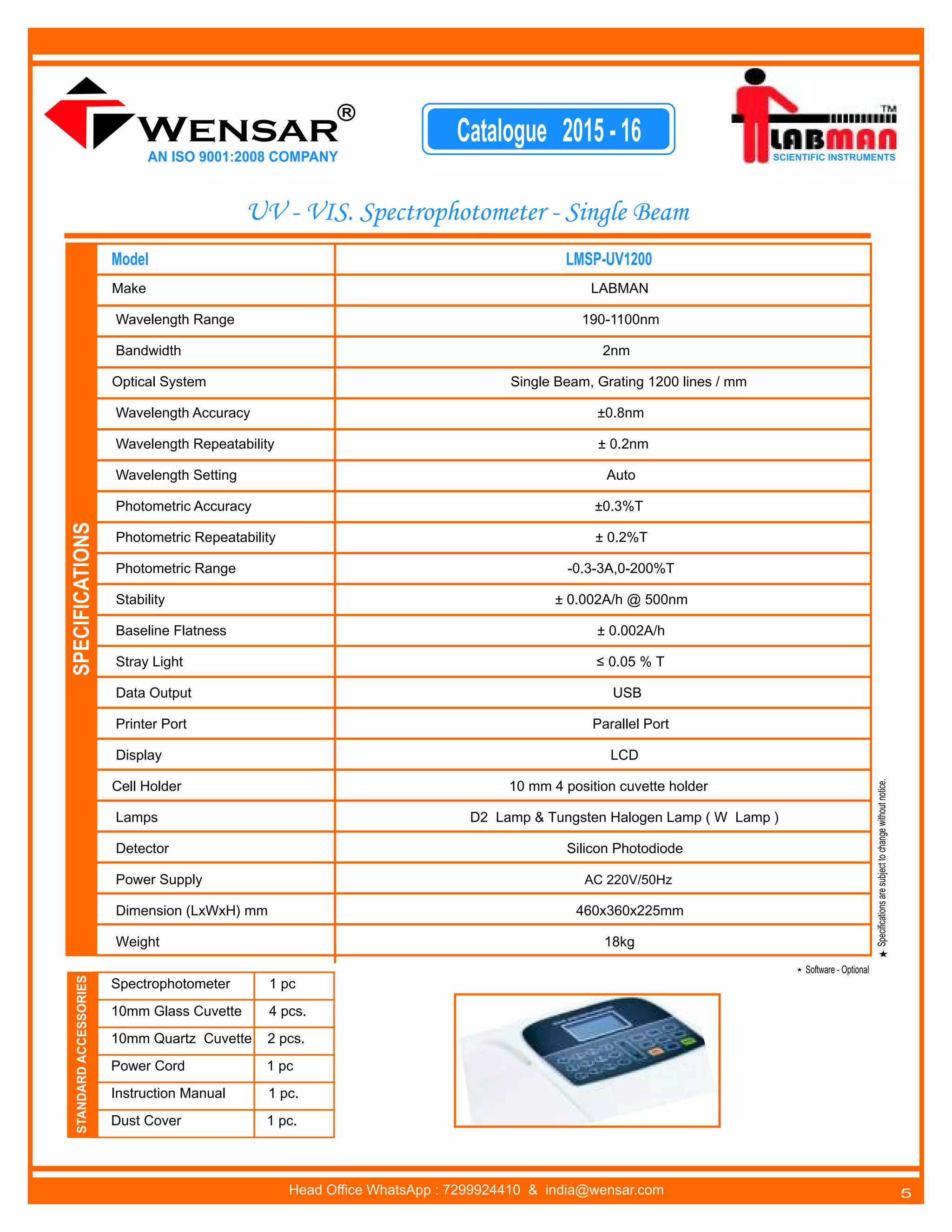 Part ii scientific instruments catalogue 2015-16 | PDF
