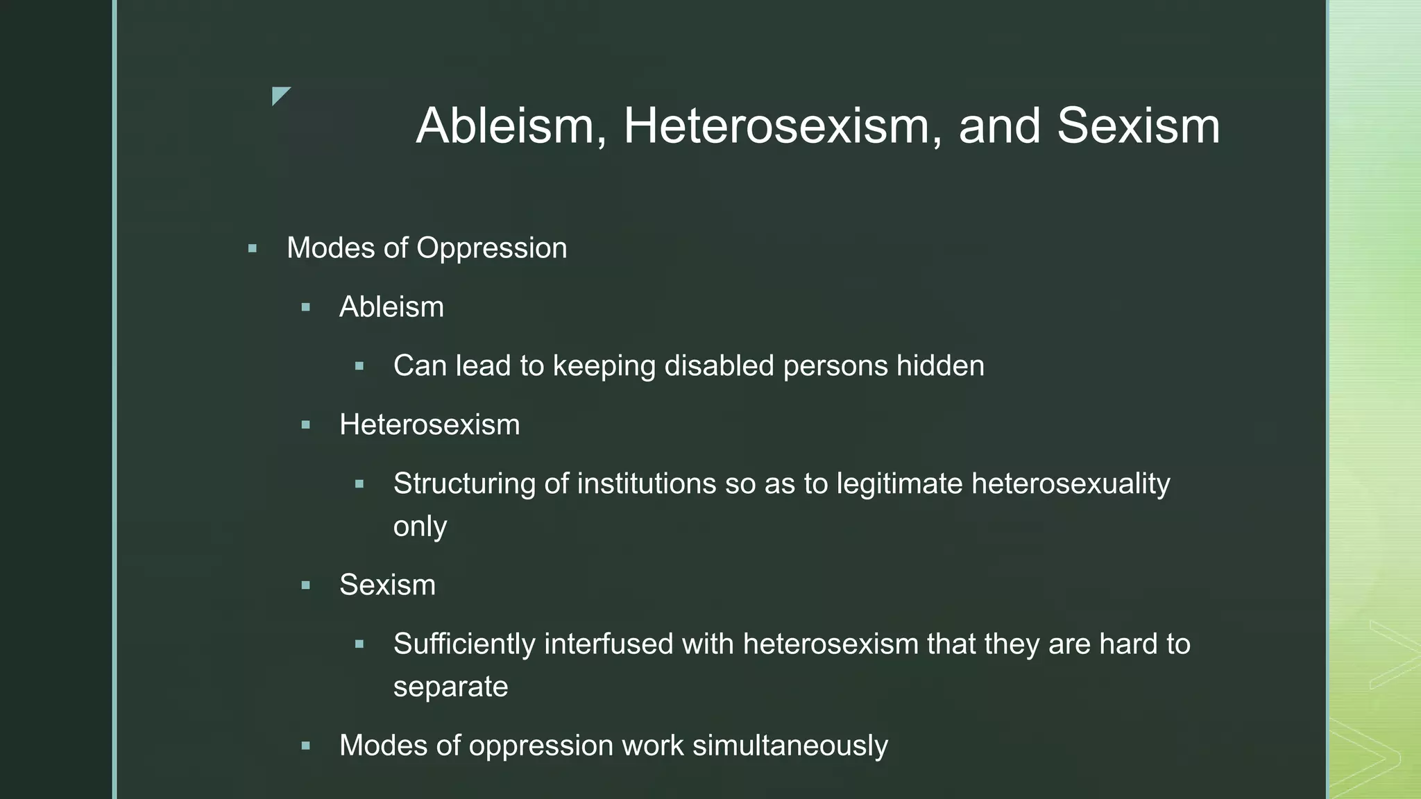 Part ii understanding racism, sexism, heterosexism, and class privilege ...