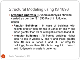 Part II Earthquake Resistant Design of Structures Review of IS 1893 ...
