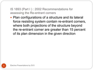 Part II Earthquake Resistant Design of Structures Review of IS 1893 ...