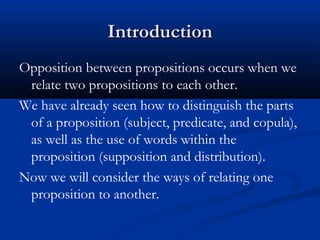 Part ii, lesson 4 the square of opposition | PPT