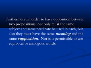 Part ii, lesson 4 the square of opposition | PPT