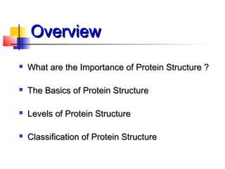 Part I : Introduction to Protein Structure | PPT
