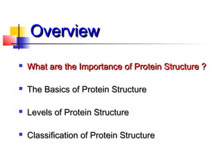Part I : Introduction to Protein Structure | PPT | Chemistry | Science