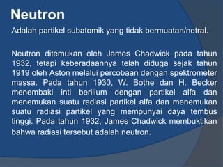 Partikel dasar atom | PPTX