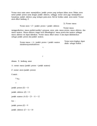 Partikel dasar penyusun atom | DOCX