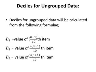 QUARTILES, DECILES AND PERCENTILES | PPTX