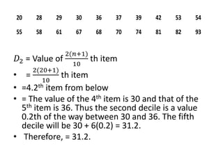QUARTILES, DECILES AND PERCENTILES | PPTX