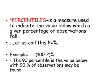 QUARTILES, DECILES AND PERCENTILES | PPTX