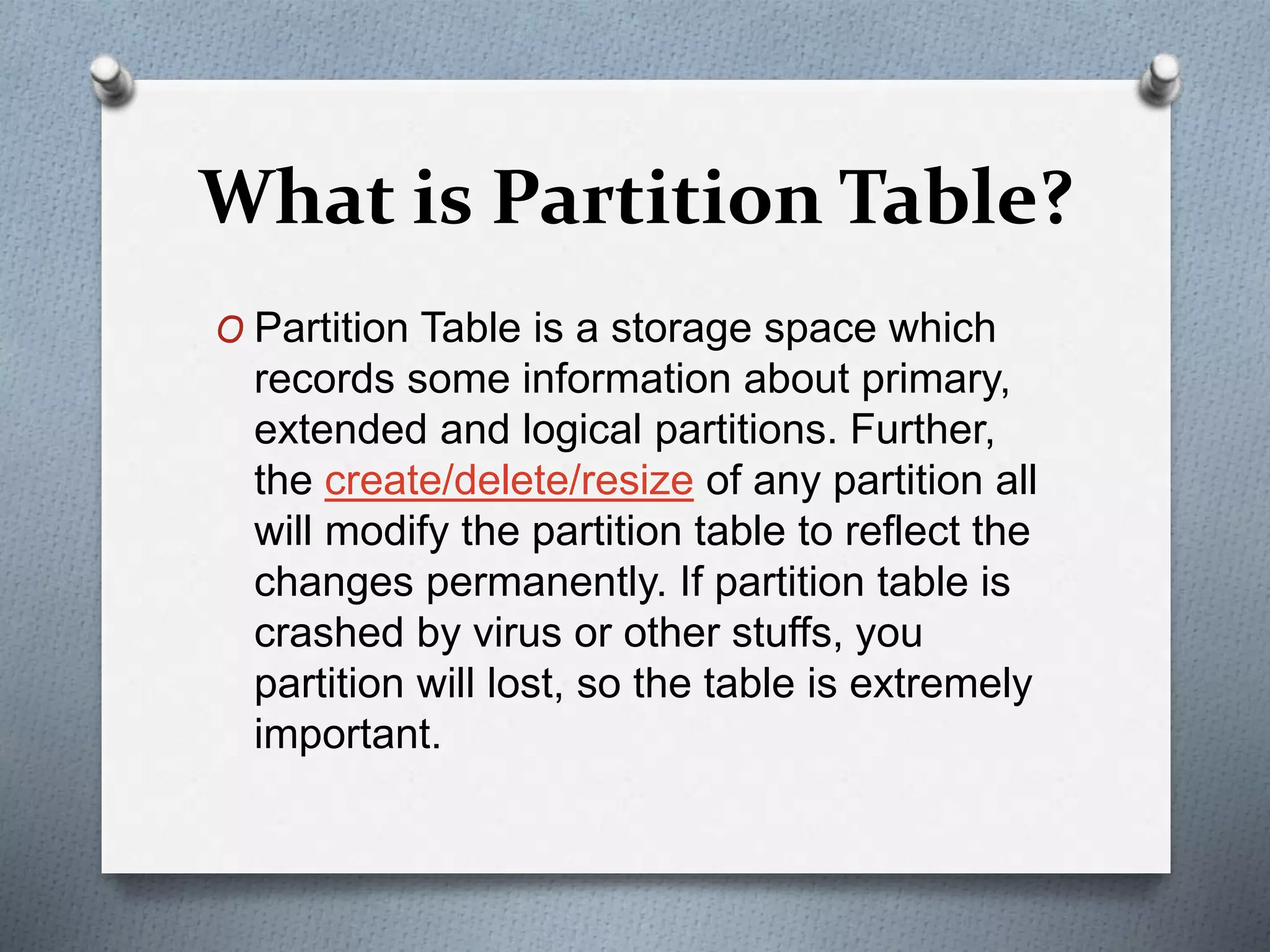HDD Partition | PPTX