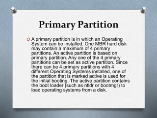 HDD Partition | PPTX | Operating Systems | Computer Software and ...