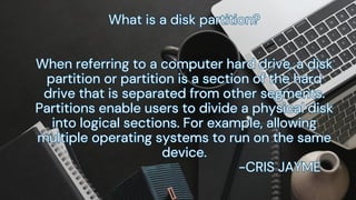 PARTITION.pdf Downloadable now for ICT reporting Grade 10 | PDF