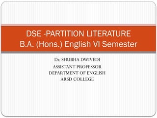 Partition-Literature english honors notes ppt | PPT