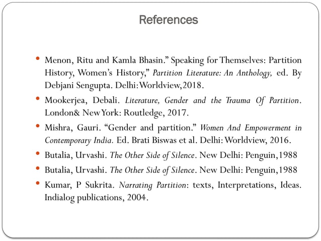 Partition-Literature english honors notes ppt | PPT